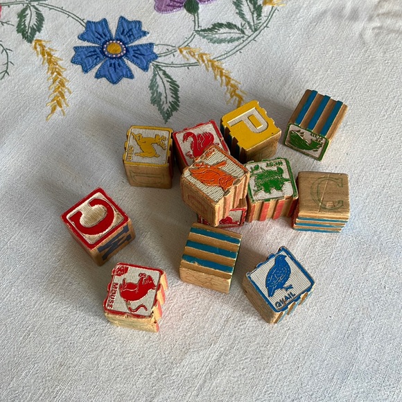Accents | Vintage Baby Blocks Assortment Of Letters | Poshmark